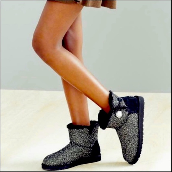UGG | Shoes | Nwt Ugg W Mini Bailey Button Fancy Swarovski Crystals ...